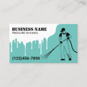 Pressure Power Washing Teal Professional Cleaning Business Card | Zazzle