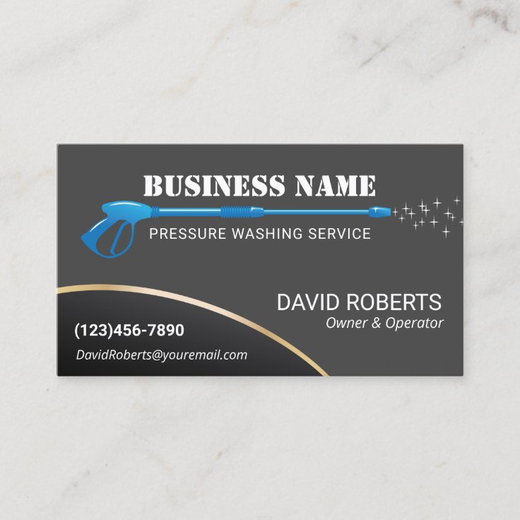 Pressure Washing Blue Power Washer House Cleaning Business Card | Zazzle