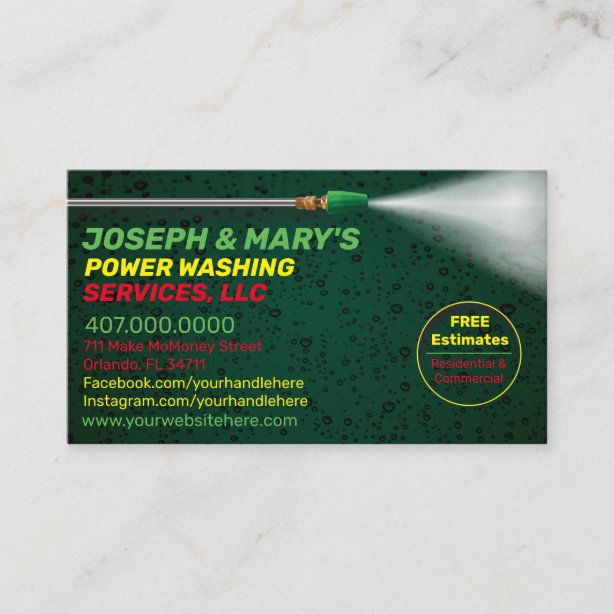 Pressure Washing Business Cards - Business Card Printing | Zazzle