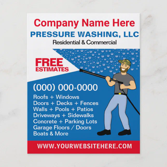 Pressure Washing & Cleaning Template Flyer | Zazzle