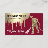 Pressure Washing Gold Power Washer Cleaning Red Business Card | Zazzle