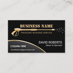 Pressure Washing Gold Power Washer House Cleaning Business Card | Zazzle