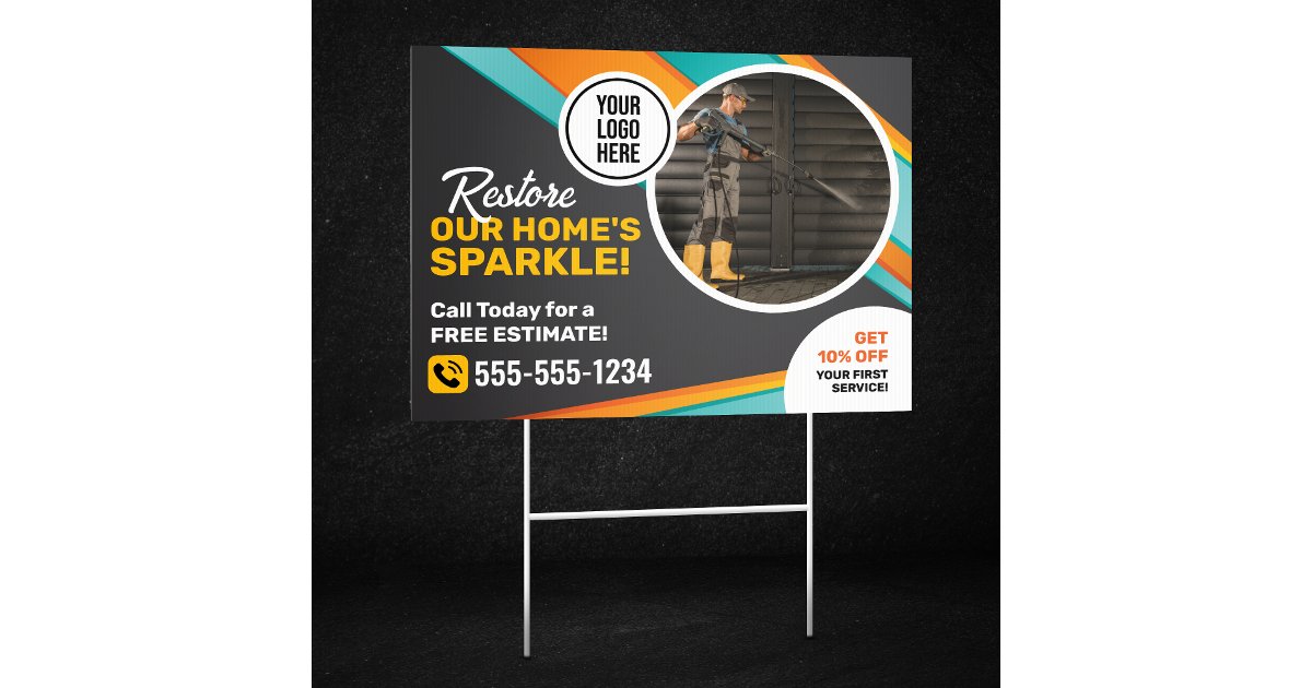 Pressure Washing House Cleaning Power Wash Service Sign | Zazzle