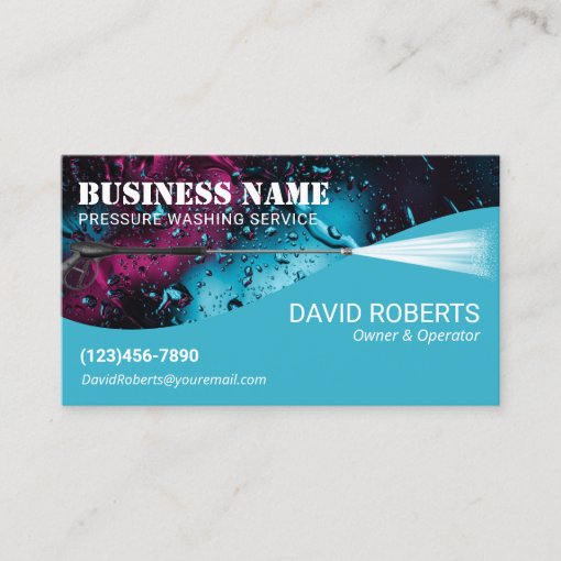 Pressure Washing Modern Power Wash Cleaning Business Card | Zazzle
