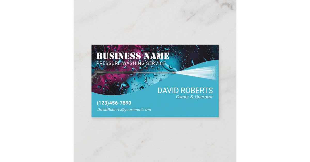 Pressure Washing Modern Power Wash Cleaning Business Card | Zazzle