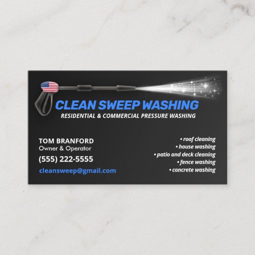 Pressure Washing Patriotic Power Wash Cleaner Business Card | Zazzle