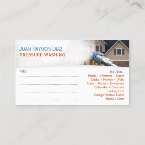 Pressure Washing & Power Cleaning Template Business Card | Zazzle