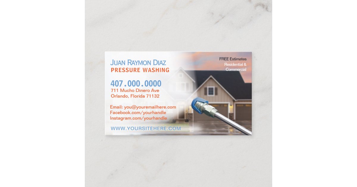 Pressure Washing & Power Cleaning Template Business Card | Zazzle