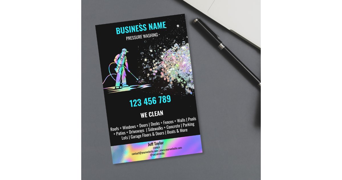 Pressure Washing Power Driveway Cleaning Flyer | Zazzle