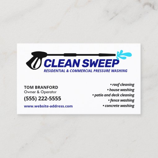 Pressure Washing Power Patriotic Wash Cleaning Business Card | Zazzle