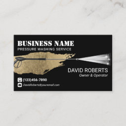 Pressure Washing Power Wash Cleaning Black & Gold Business Card | Zazzle