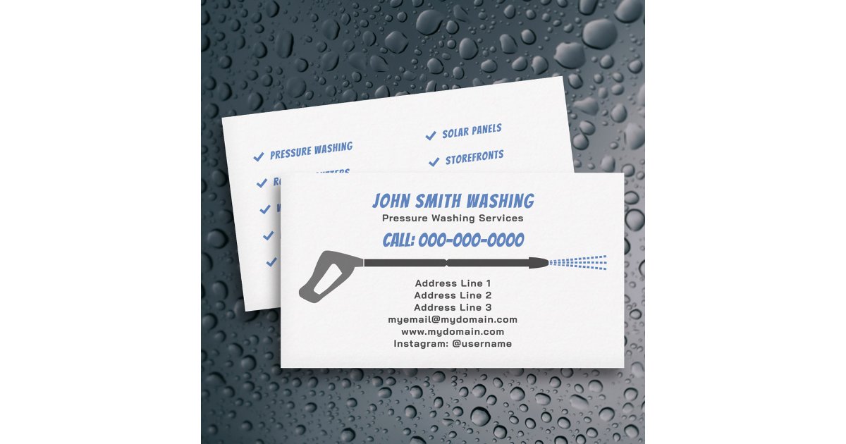 Pressure Washing & Power Wash Cleaning Business Card | Zazzle
