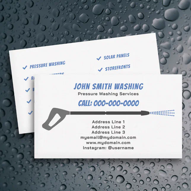 Pressure Washing & Power Wash Cleaning Business Card | Zazzle