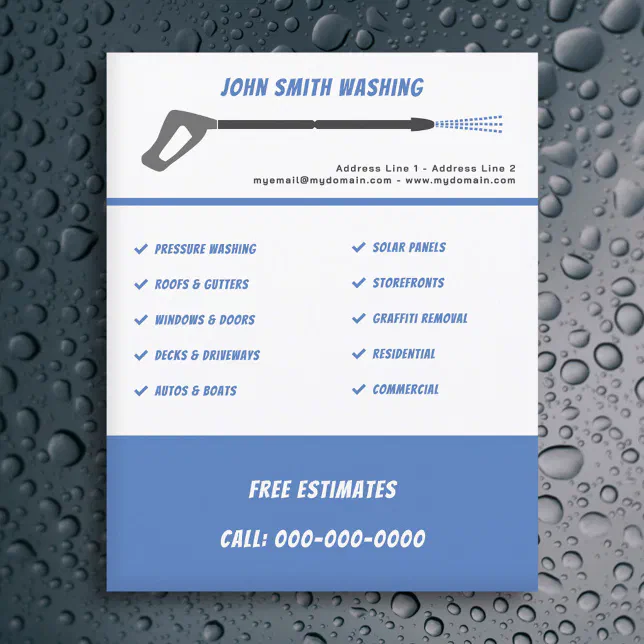 Pressure Washing & Power Wash Cleaning Flyer | Zazzle