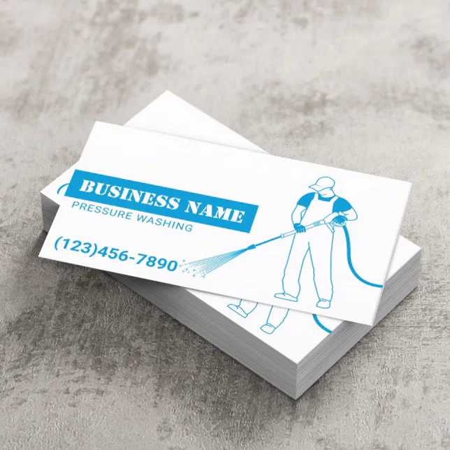 Pressure Washing Power Wash Minimalist Cleaning Business Card | Zazzle