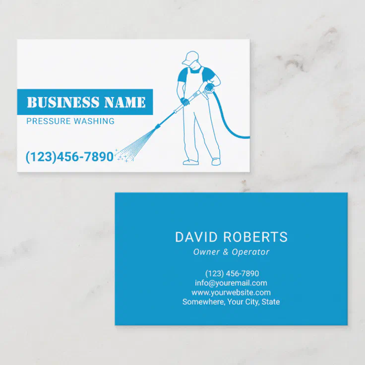 Pressure Washing Power Wash Minimalist Cleaning Business Card | Zazzle