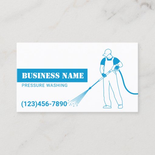 Pressure Washing Power Wash Minimalist Cleaning Business Card | Zazzle