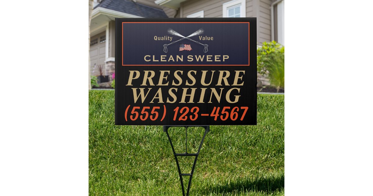 Pressure Washing Power Wash Patriotic Company Sign | Zazzle