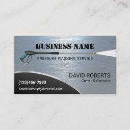 Pressure Washing Power Washer Blue Metal Cleaning Business Card | Zazzle