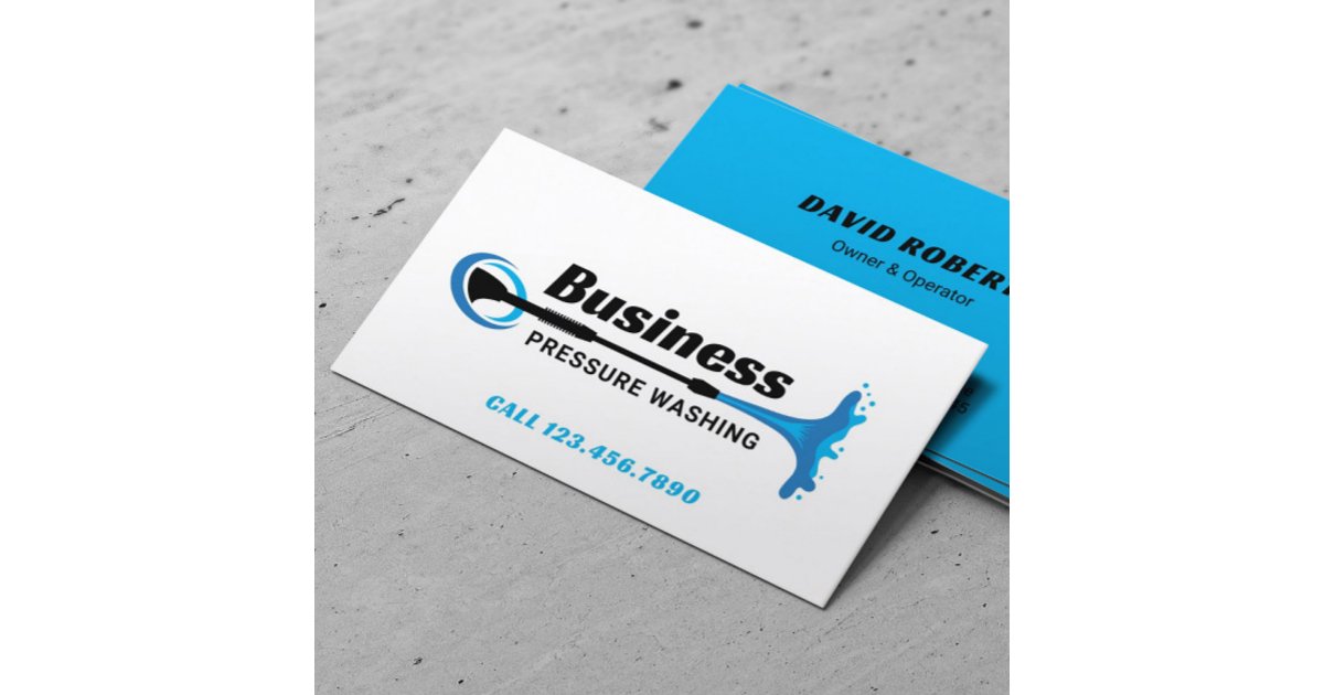 Pressure Washing Power Washer Modern Cleaning Business Card | Zazzle