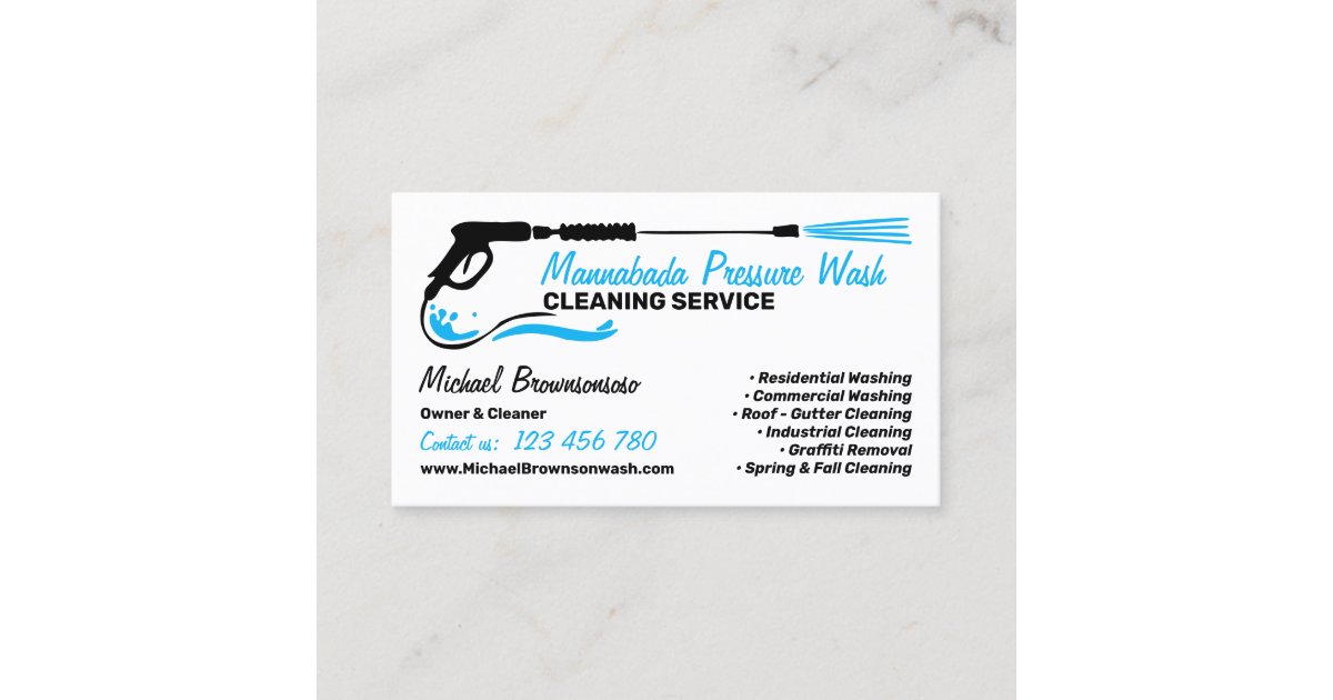 Pressure Washing Power Washing CLEANING Business Card | Zazzle