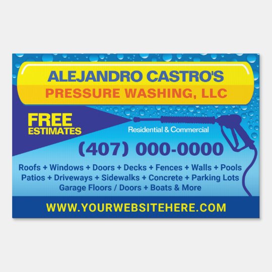 Pressure Washing Power Washing Cleaning Yard Sign | Zazzle.com