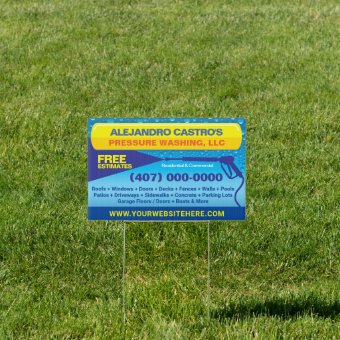 Pressure Washing Power Washing Cleaning Yard Sign | Zazzle