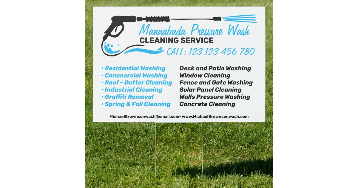 Pressure Washing Power White simple Super Cleaning Sign | Zazzle