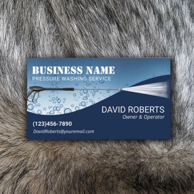 Pressure Washing Water Drops Power Wash Cleaning Business Card | Zazzle