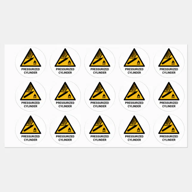 Pressurized Cylinder Warning, Compressed Canister Labels | Zazzle