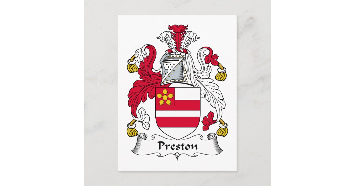 Preston Family Crest Postcard | Zazzle