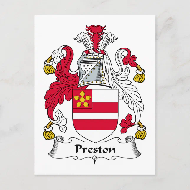 Preston Family Crest Postcard | Zazzle