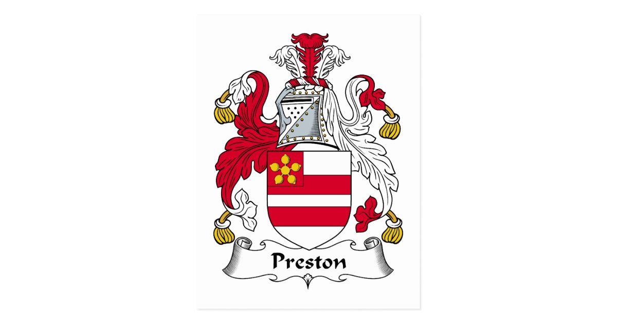 Preston Family Crest Postcard | Zazzle.com