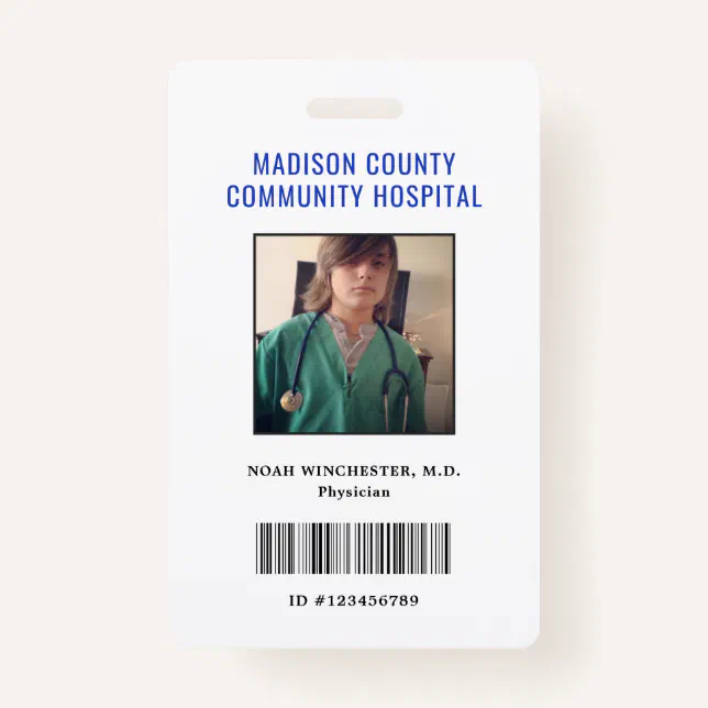 Pretend Play Doctor ID Badge (Vertical) | Zazzle