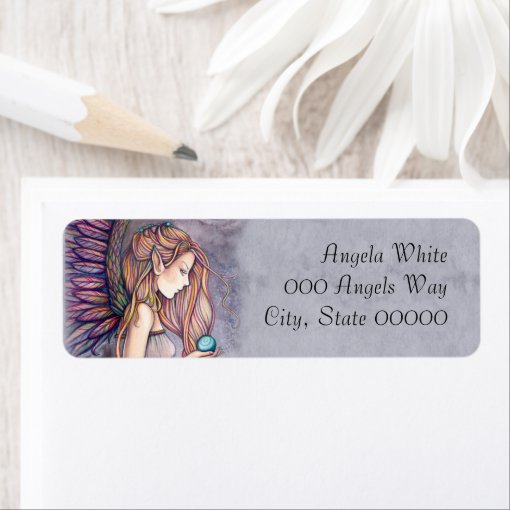 Pretty Angel Return Adress Lables Label | Zazzle