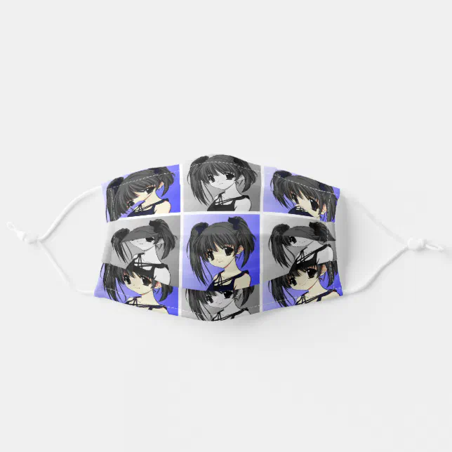 Pretty Anime/Manga Girl Adult Cloth Face Mask | Zazzle