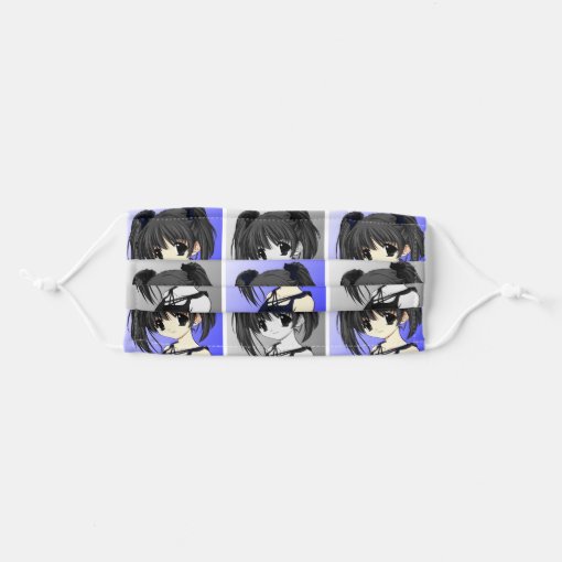 Pretty Anime/Manga Girl Adult Cloth Face Mask | Zazzle