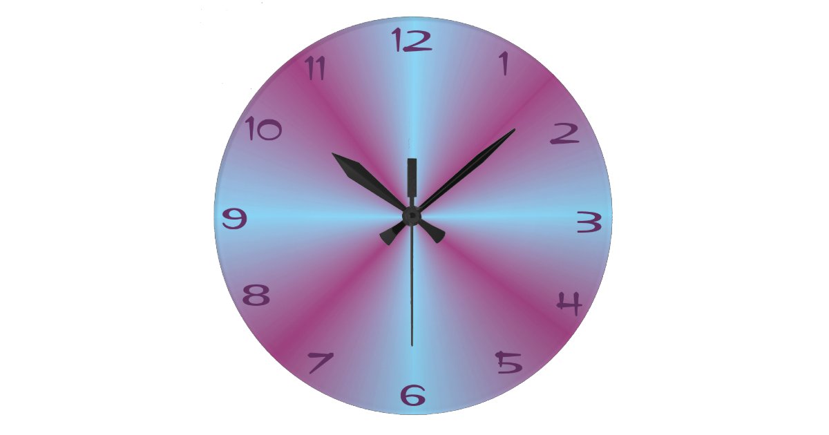Pretty Aqua Pink Illuminated > Patterned Clock | Zazzle.com