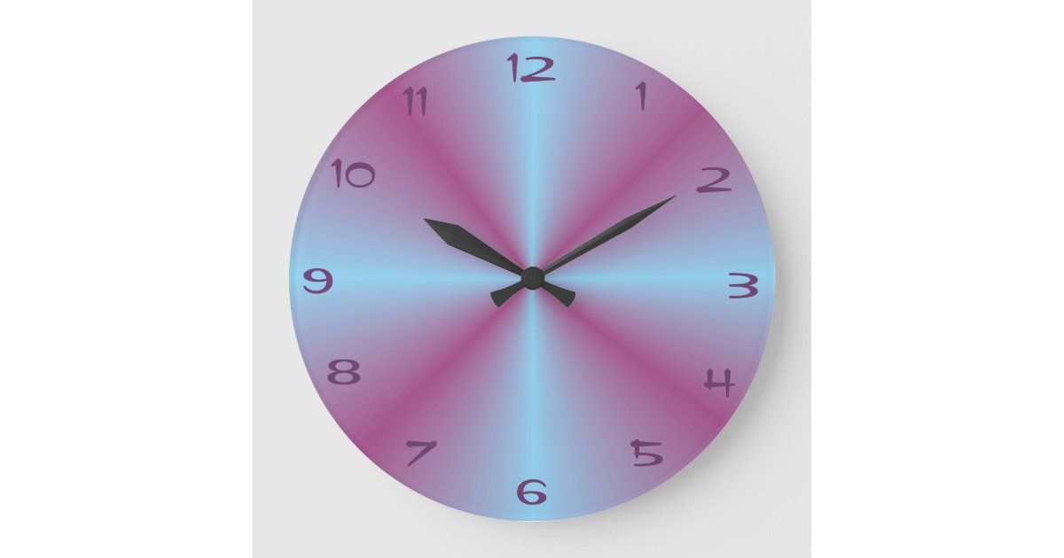 Pretty Aqua Pink Illuminated > Patterned Clock | Zazzle