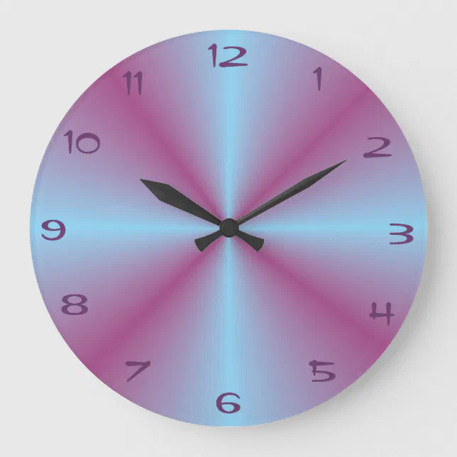 Pretty Aqua Pink Illuminated > Patterned Clock | Zazzle