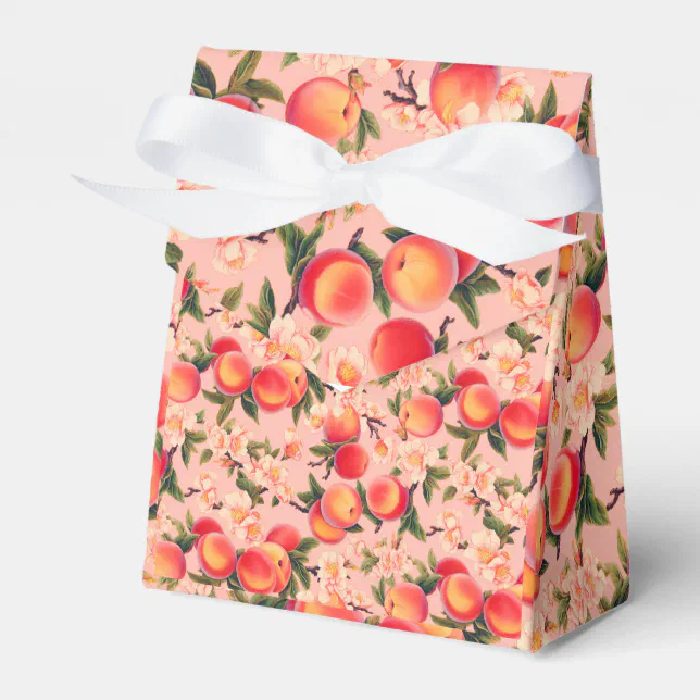 "Pretty As A Peach", Peach Fuzz Favor Boxes | Zazzle