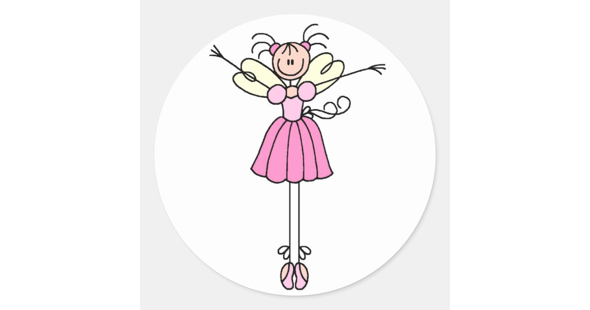 Pretty Ballerina Stick Figure Sticker | Zazzle