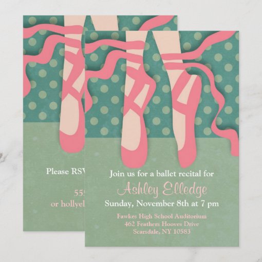 Pretty Ballet Recital Invitation | Zazzle