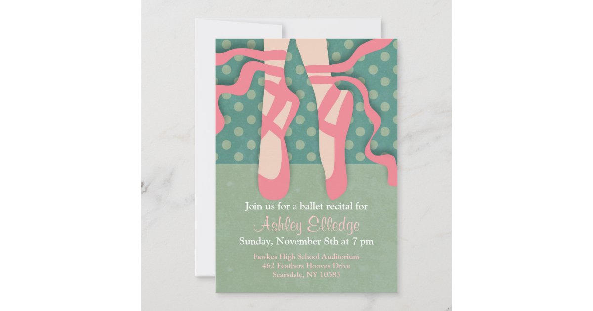 Pretty Ballet Recital Invitation | Zazzle