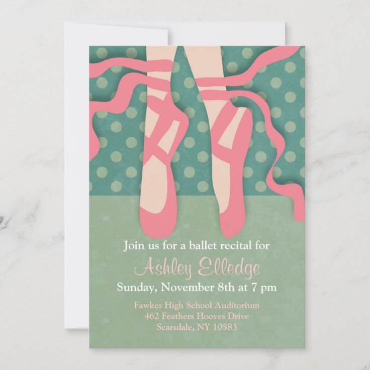 Pretty Ballet Recital Invitation | Zazzle