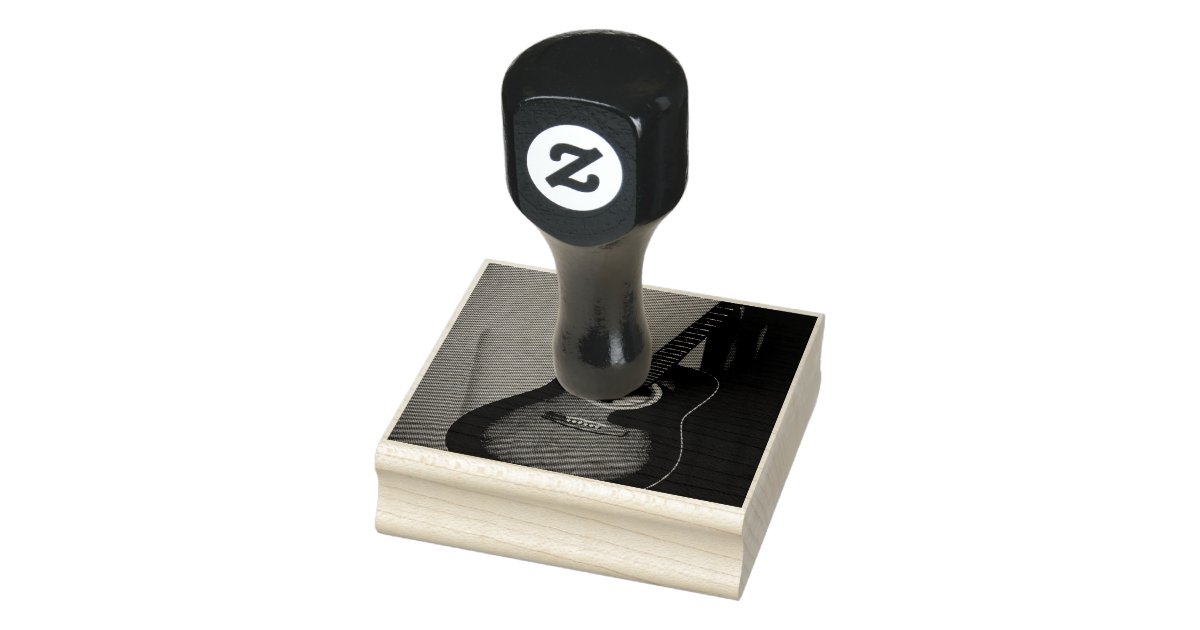 Pretty Bass Guitar Rubber Stamp | Zazzle