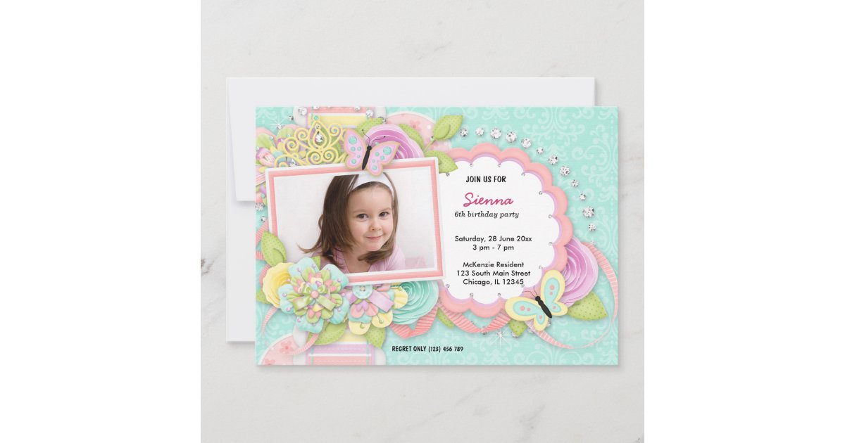 Pretty birthday theme invitation | Zazzle