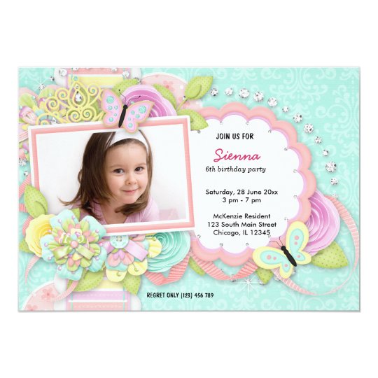 Pretty birthday theme invitation | Zazzle.com
