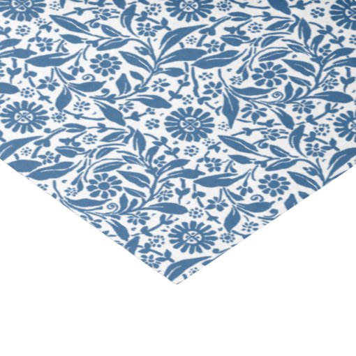 Pretty Blue and White Floral Pattern Tissue Paper | Zazzle
