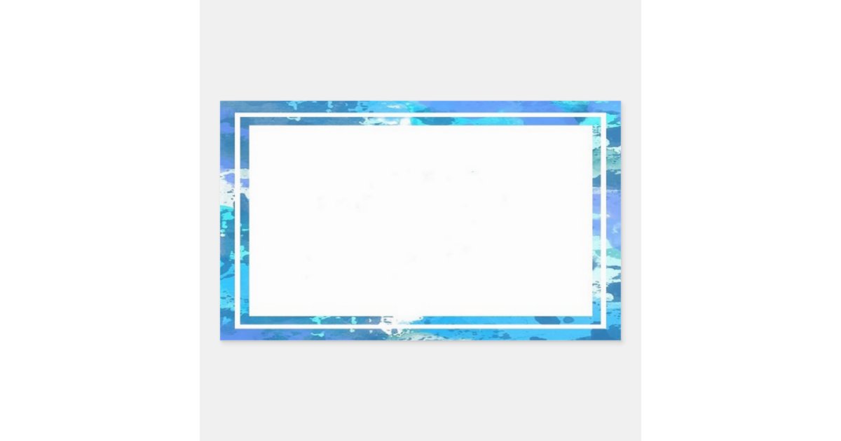 Pretty Blue Border Stickers | Zazzle